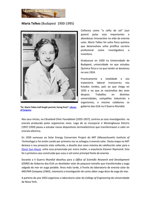 Maria Telkes: a raíña do sol | PDF