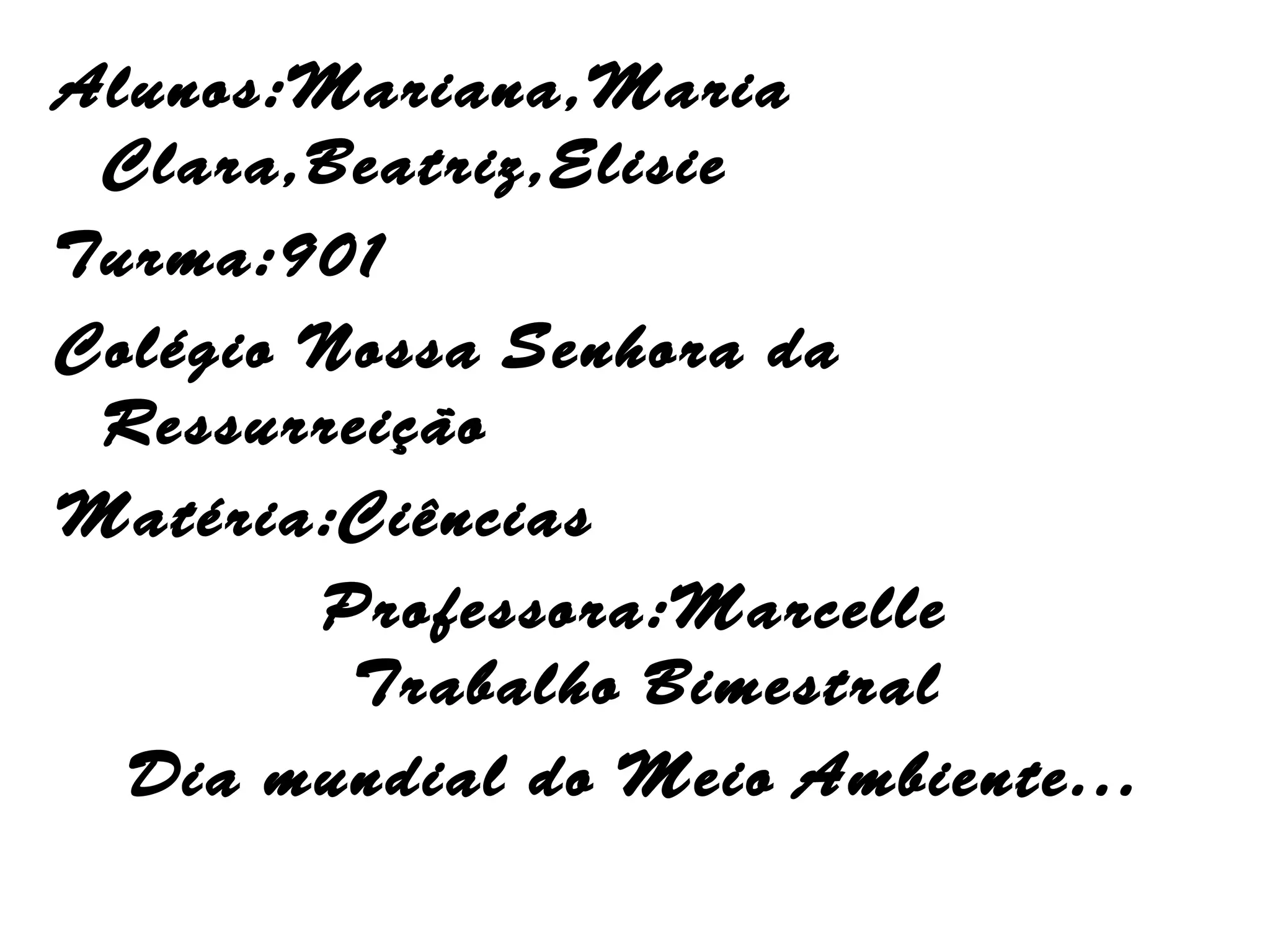 Maria clara, bia, mariana e elisie | PPT