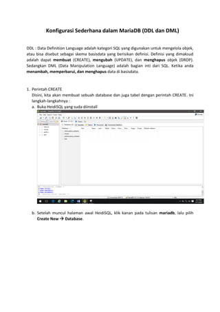 Tutorial Penggunaan MariaDB Untuk Pemula | PDF