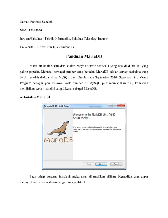 Installation Mariadb And How To Use It Pdf 2783