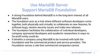 Mariadb.org sponsorship | PPT