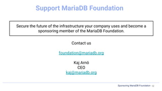 Mariadb.org sponsorship | PPT