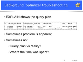 MariaDB: ANALYZE for statements (lightning talk) | PPT