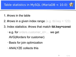 MariaDB: Engine Independent Table Statistics, including histograms | PPT