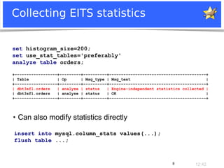 MariaDB: Engine Independent Table Statistics, including histograms | PPT