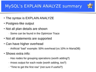 ANALYZE for Statements - MariaDB's hidden gem | PPT