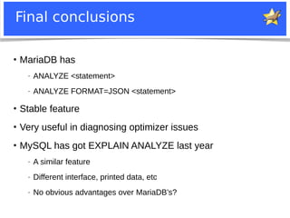 ANALYZE for Statements - MariaDB's hidden gem | PPT