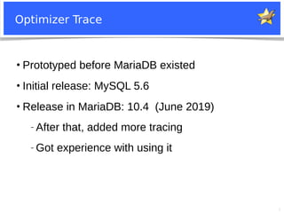 Optimizer Trace Walkthrough | PDF | Databases | Computer Software and Applications