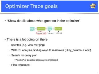Optimizer Trace Walkthrough | PDF