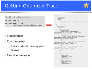 Optimizer Trace Walkthrough | PDF