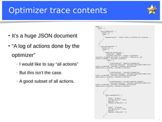 Optimizer Trace Walkthrough | PDF | Databases | Computer Software and Applications