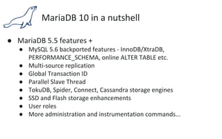 MariaDB 10 and Beyond | PPT
