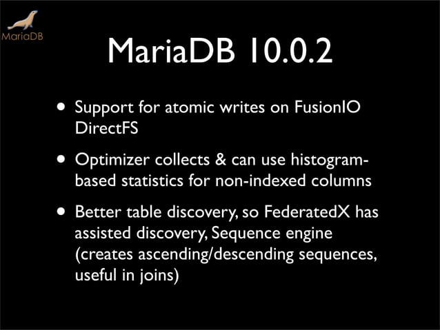 Maria db 10 and the mariadb foundation(colin) | PPT
