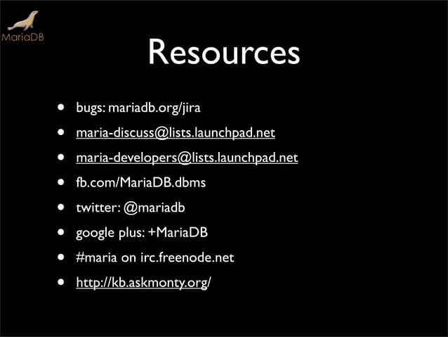 Maria db 10 and the mariadb foundation(colin) | PPT