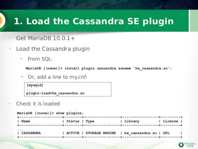 Maria Db Cassandra Interoperability Cassandra Storage Engine In Maria