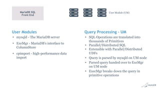 MariaDB ColumnStore - LONDON MySQL Meetup | PPT