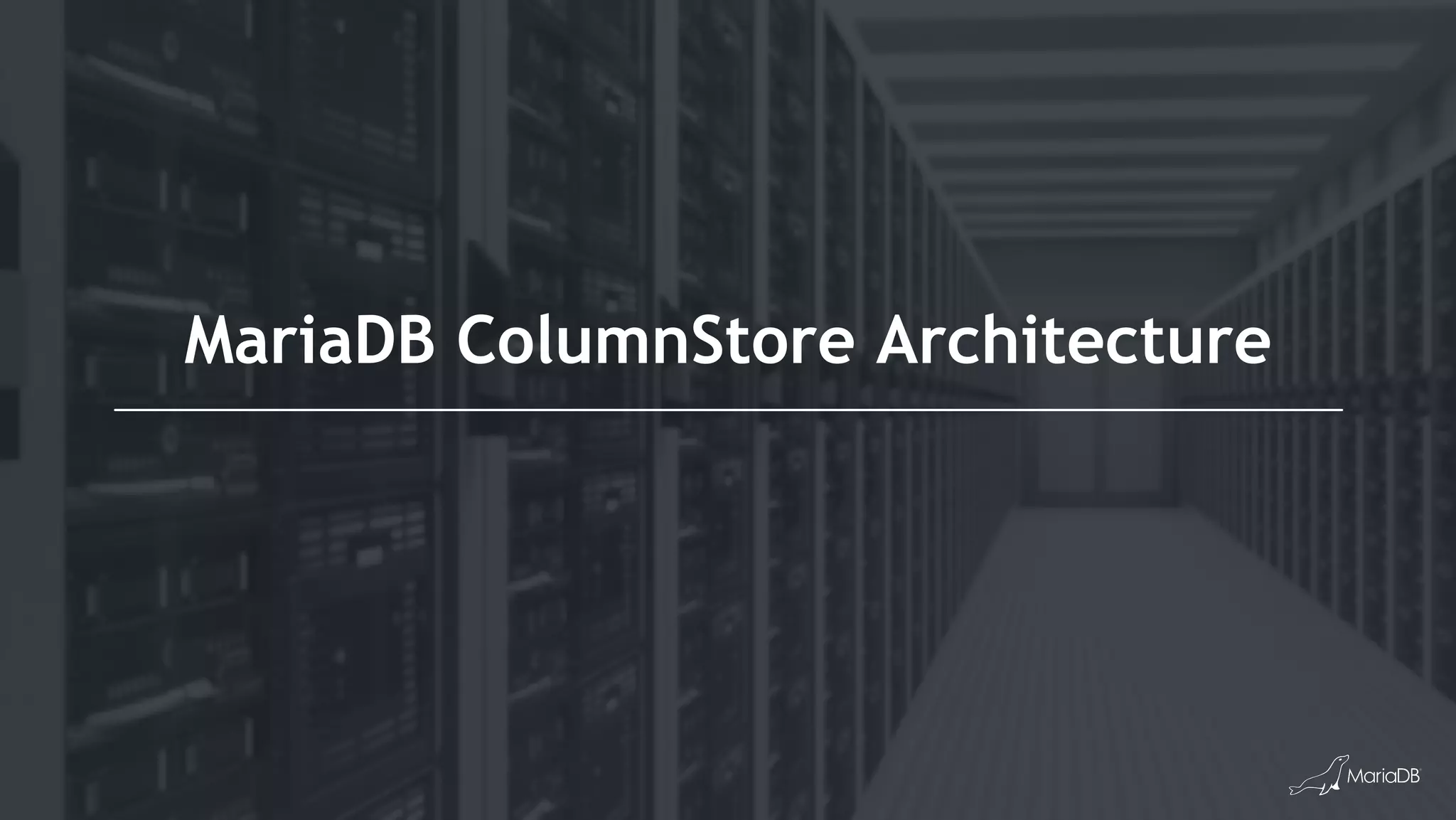 In Depth Session Big Data Analytics With Mariadb Ax Ppt