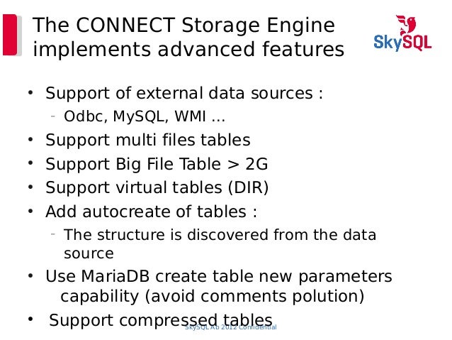 Mariadb Connect Storage Engine