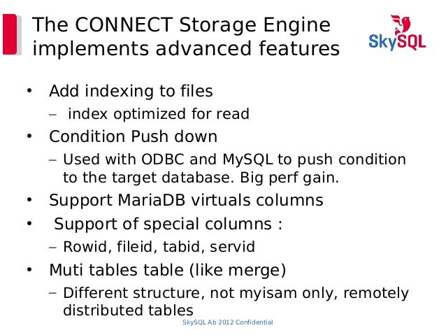 Mariadb Connect Storage Engine
