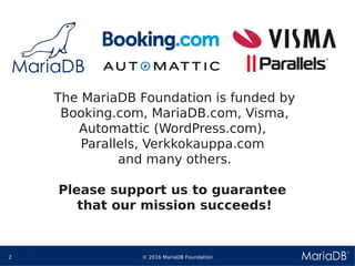 MariaDB Foundation presentation and membership info | PPT