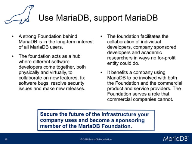 MariaDB foundation membership | PPT