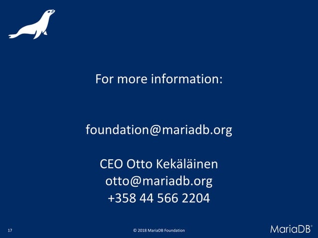 MariaDB foundation membership | PPT