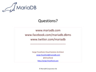 MariaDB pres at LeMUG | PPTX | Databases | Computer Software and Applications