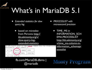 MariaDB: The New M In LAMP - SCALE10x | PPT