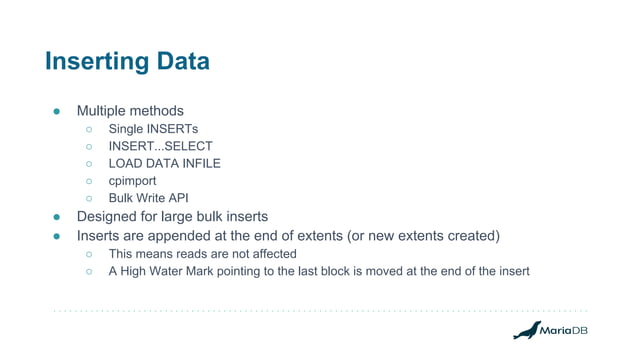 Understanding The Architecture Of Mariadb Columnstore Ppt