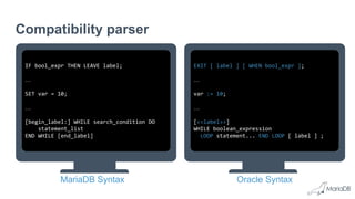 MariaDB Server 10.3 - Temporale Daten und neues zur DB-Kompatibilität | PPT