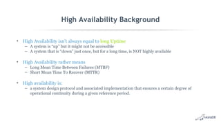 Choosing the right high availability strategy | PPT