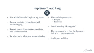 Database Security Threats - MariaDB Security Best Practices | PPT