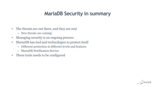 Database Security Threats - MariaDB Security Best Practices | PPT