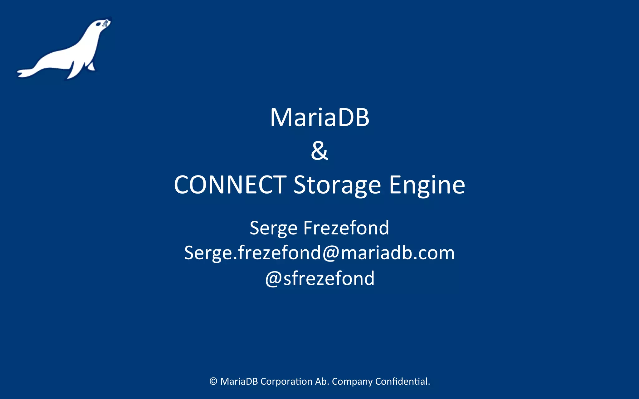 MariaDB: Connect Storage Engine | PDF | Databases | Computer Software and Applications