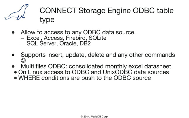 MariaDB: Connect Storage Engine | PPT