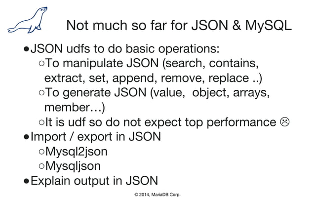 Mariadb Connect Storage Engine Ppt