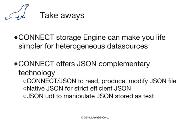 Mariadb Connect Storage Engine Ppt
