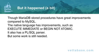 MariaDB stored procedures and why they should be improved | PDF