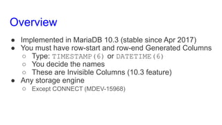 MariaDB Temporal Tables | PPT