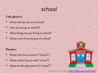 Maria goes to shcool (reading a to z book) | PPT