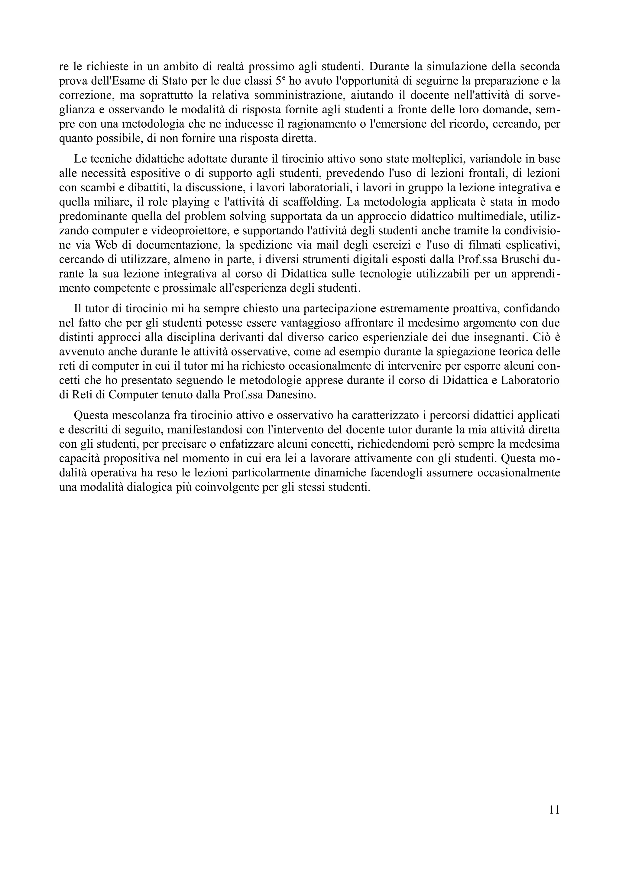 Maria Grazia Maffucci - relazione finale tirocinio | PDF