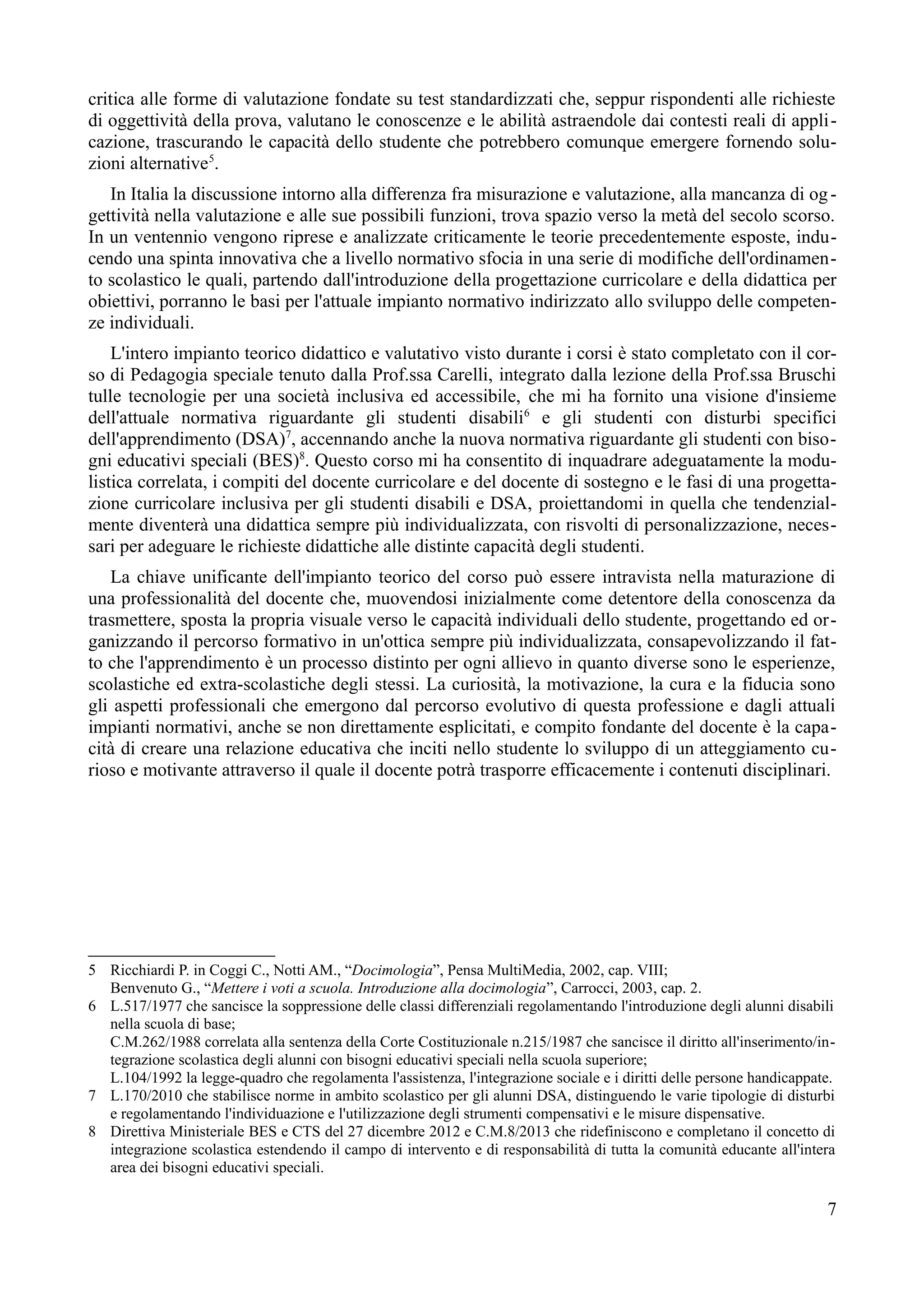 Maria Grazia Maffucci - relazione finale tirocinio | PDF