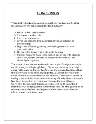 A comparative study between ohmic and microwave heating in food ...
