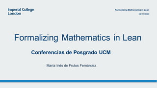 Formalizing Mathematics in Lean | PDF