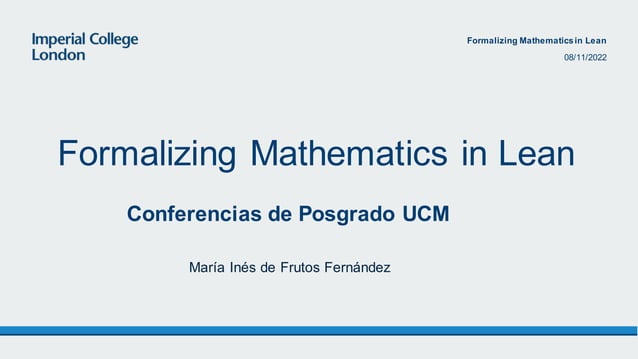Formalizing Mathematics in Lean | PPT