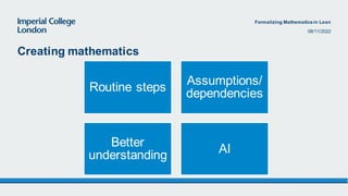Formalizing Mathematics in Lean | PPT