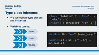 Formalizing Mathematics in Lean | PPT