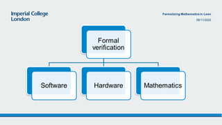 Formalizing Mathematics in Lean | PPT