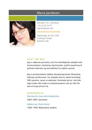 Maria jacobsen cv | PDF