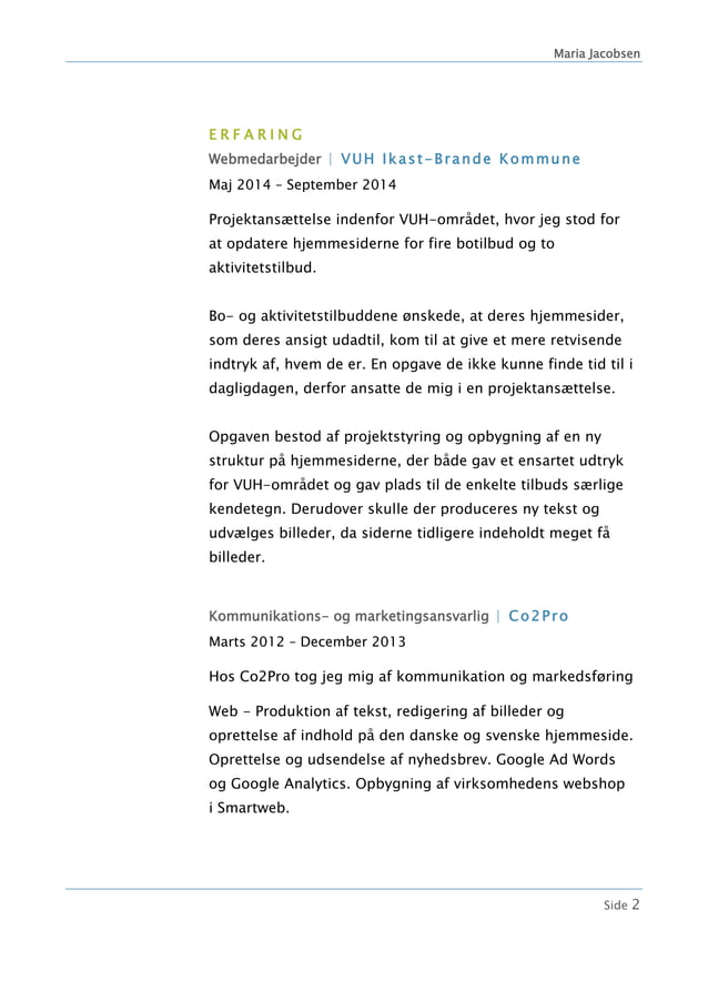 Maria jacobsen cv | PDF